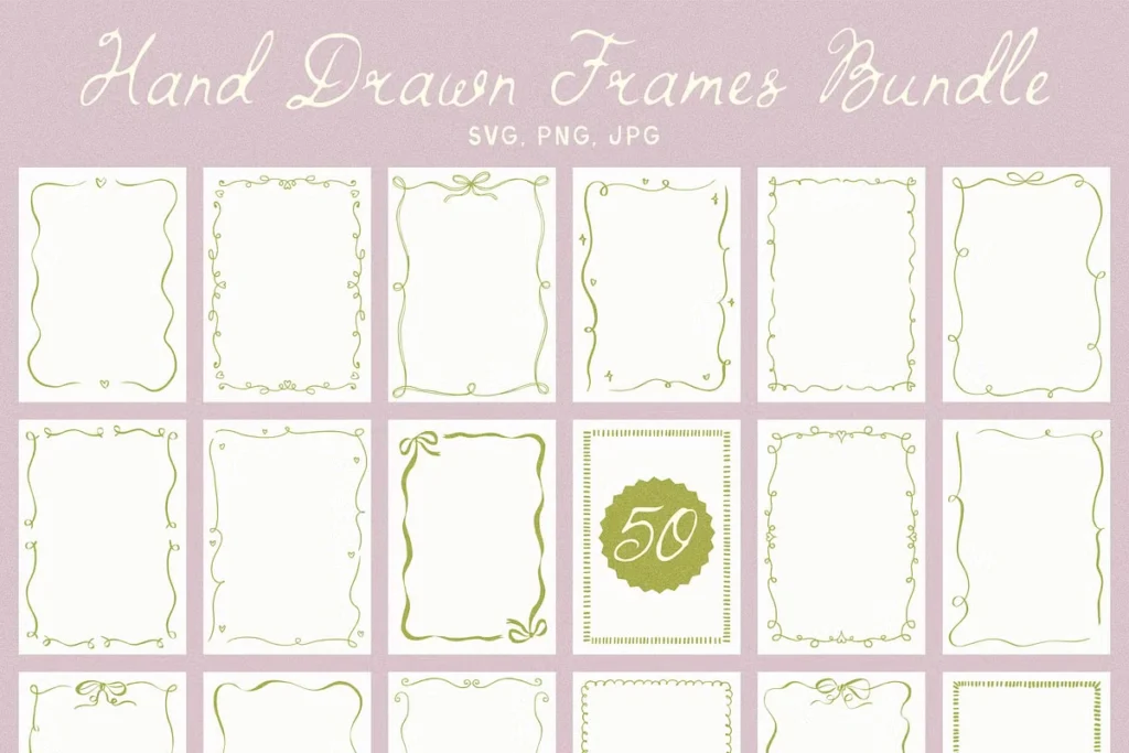Hand Drawn Whimsical Frames Bundle - DesignGlint